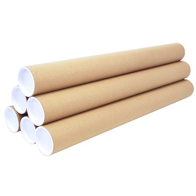 Buy 2000 x A2 Cardboard Postal Tubes - 460x45mm (18x2") + End Caps