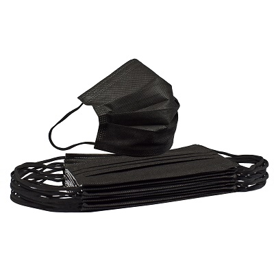 Buy 100 x Black 3 Ply Disposable Civilian Flu Dust Face Masks