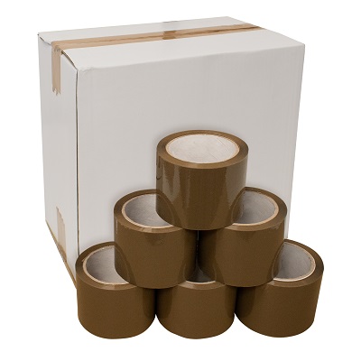 Brown Packing Tapes | Low Noise Buff Packaging Tape | Globe