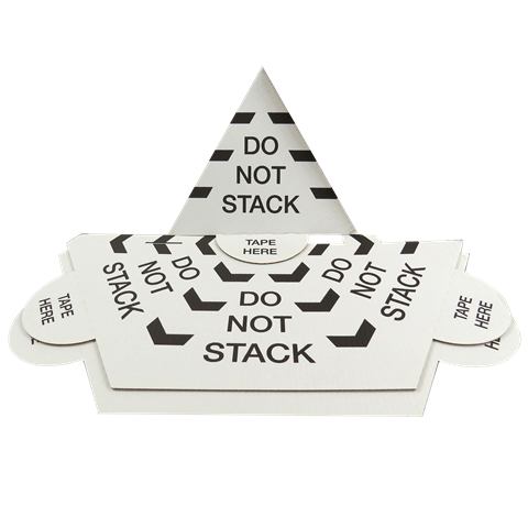 Buy 100 X 'DO NOT STACK' Printed Pallet Top Cones Triangles Guards
