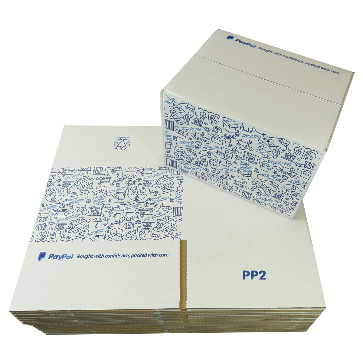 25 x PP2 PayPal Branded Quality White Single Wall Cardboard Postal ...